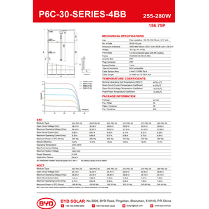 PV-Module - BYD - BYD270P6C-30-Series-4BB-156.75P - 270Wp - Poly ...