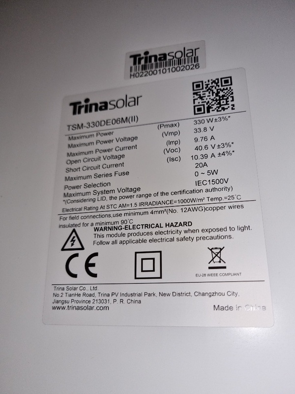 PV-Module - Trina Solar - TSM-330-DE06M.08 (II) - 2019 330Wp - 330Wp ...
