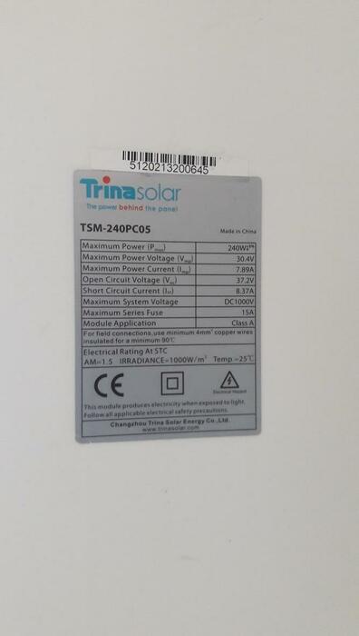 PV-Module - Trina Solar - TSM-240PC05 - 240Wp - Poly - Secondsol