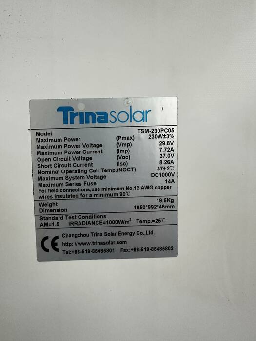 PV-Module - Trina Solar - Solar Panel - 240Wp - Poly - Secondsol