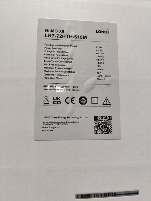 PV-Module - LONGI Solar - LR7-72HTH-615M Hi-MO X6 Max - 615Wp - Mono ...