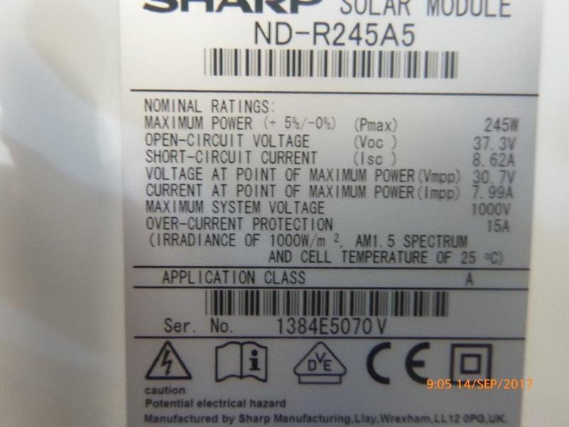 PV-Module - Sharp - ND-R245A5 - 245Wp - Poly - Secondsol