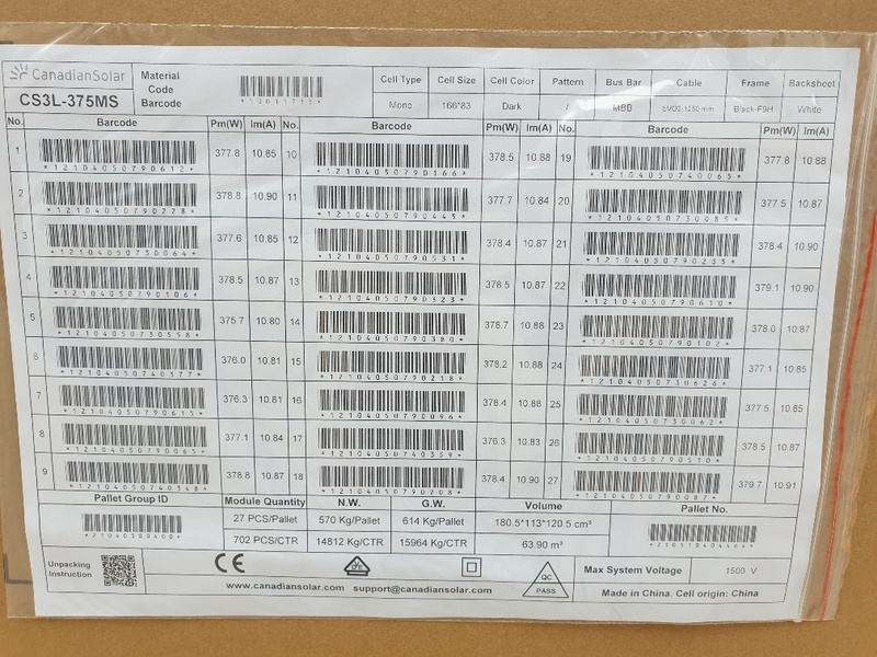 PV-Module - Canadian Solar - CS3L-375MS HiKu BFR 375Wp - 375Wp - Mono ...