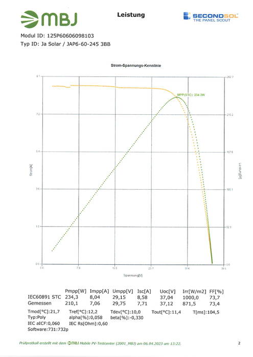PV-Module - JA Solar - JAP6-60-245/3BB - 245Wp - Poly - Secondsol