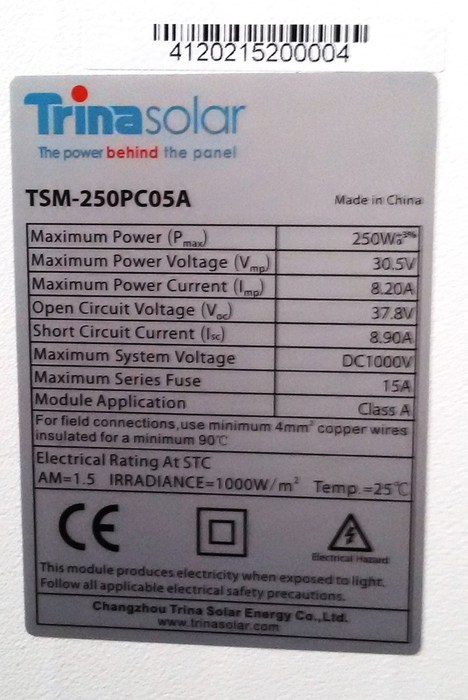 PV-Module - Trina Solar - TSM-PC05A 250Wp - 250Wp - Poly - Secondsol