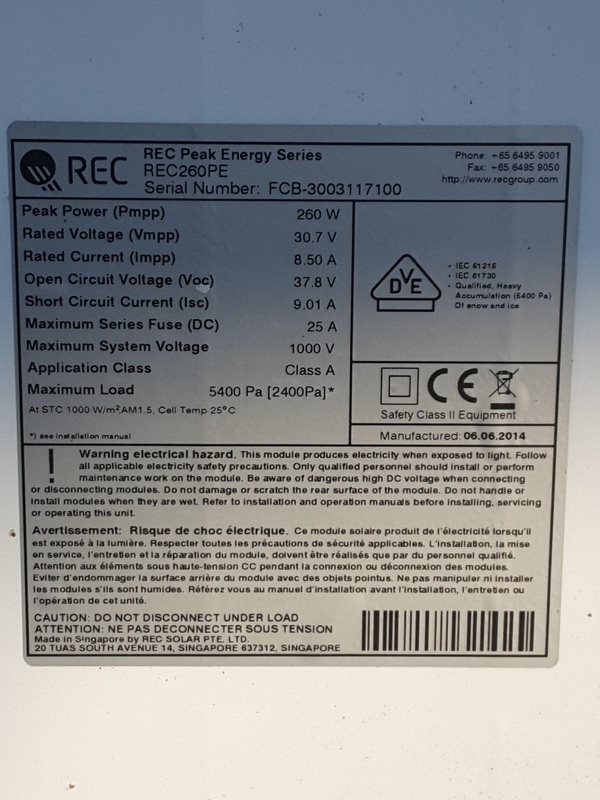 PV-Module - REC - REC 260PE - 260Wp - Poly - Secondsol