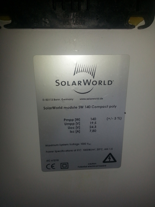 PV-Module - Solarworld - SW 140 compact poly - 140Wp - Poly - Secondsol