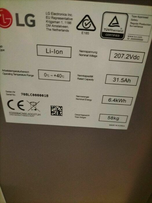 PV-Pakete - LG Energiespeichersystem Wechselrichter mit Akku 6,4 KW - LG Energiespeichersystem ...