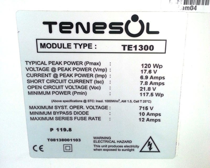 PV-Module - Tenesol - TE1300 - 120Wp - 120Wp - Poly - Secondsol