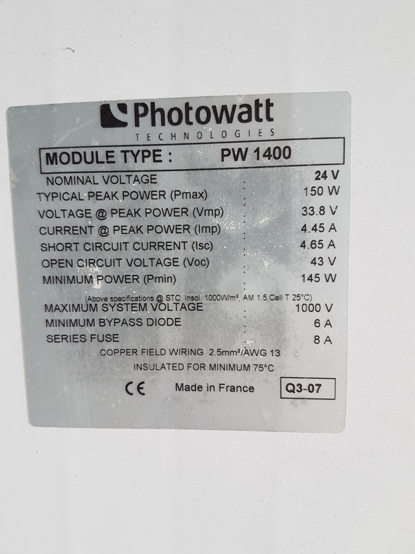 PV-Module - Photowatt - PW 1400 24V 150Wp - 150Wp - Poly - Secondsol