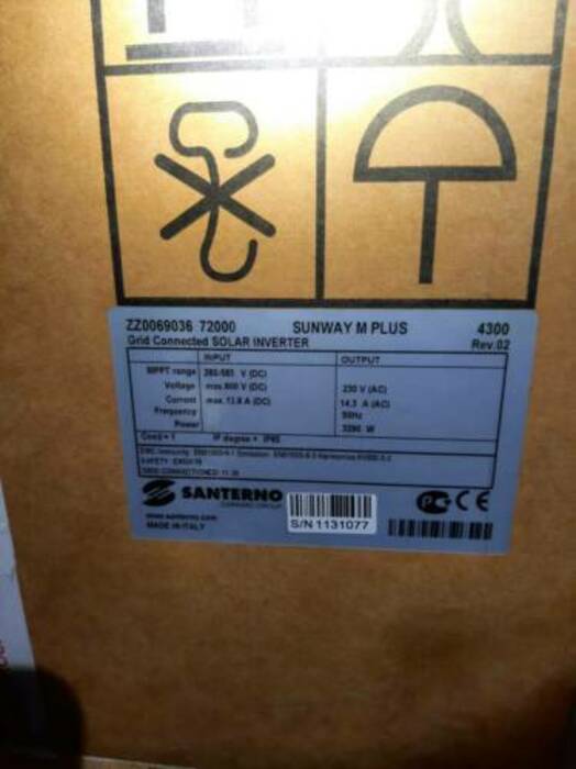 Wechselrichter - Santerno - inverter Santerno Sunway M PLUS 4300 3,3kw ...