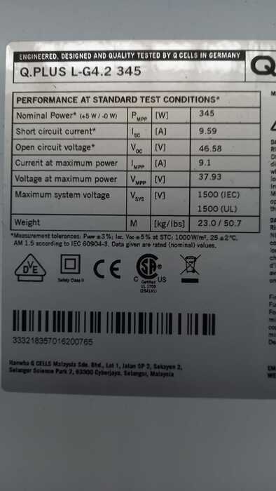 PV-Module - Hanwha Q.Cells - Q.Plus L-G4.2.0 A F 345Wp - 345Wp - Poly ...