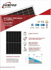 Solar Panel - Sunpro Power - SP410-108M10 - 410Wp - Mono - Secondsol
