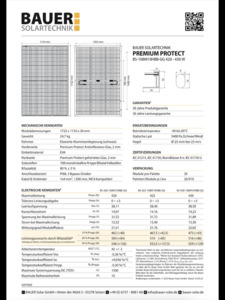 Solar Panel - Bauer Solartechnik - BS-420-108M10HBB-GG (Glas-Glas ...