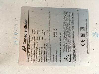 Solar Panel - Canadian Solar - CS5A-185M - 185Wp - Mono - Secondsol