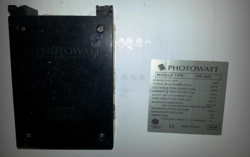 Solar Panel - Photowatt - PW1650-165/24V - 165Wp - Poly - Secondsol