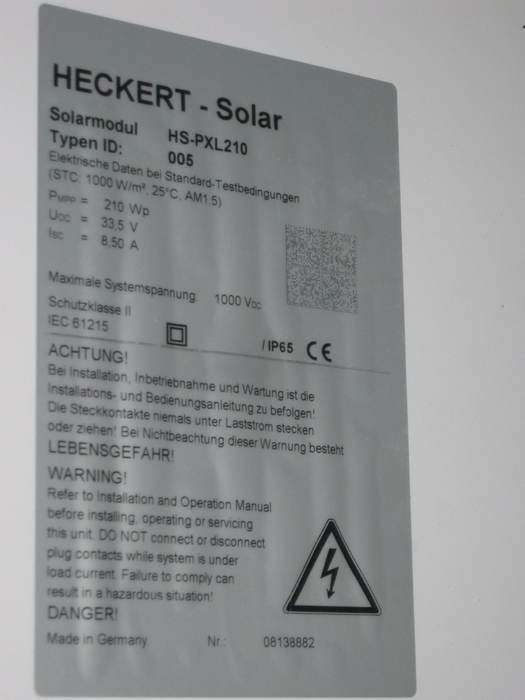 Solar Panel - Heckert Solar - HS-PXL210 - 210Wp - Poly - Secondsol