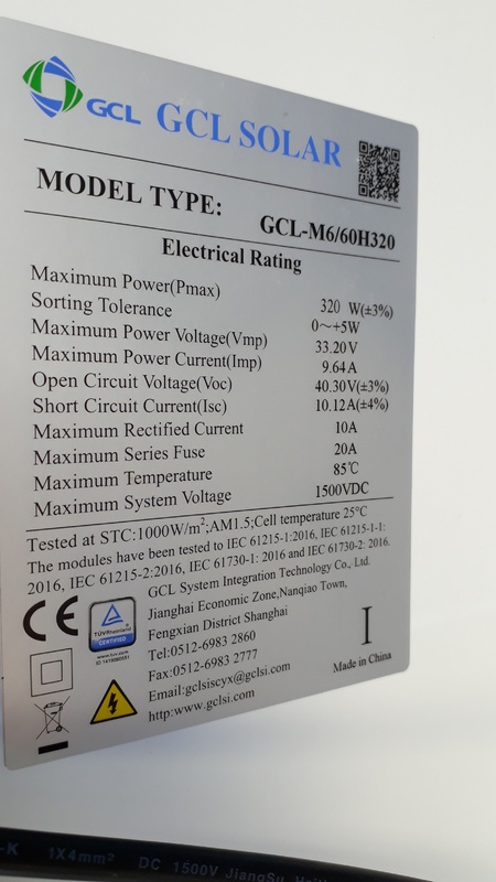Solar Panel - GCL - GCL-M6/60H320 Cast Mono 320Wp - 320Wp - Mono ...