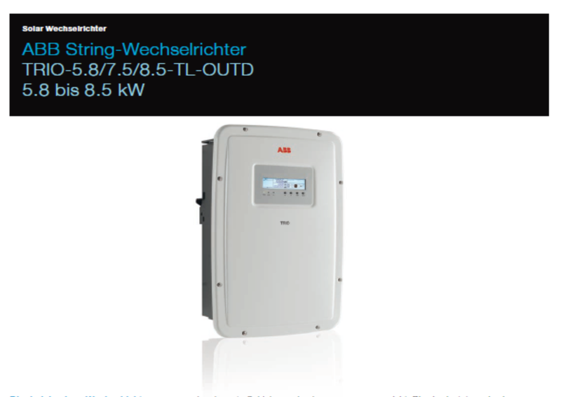 Inverter - ABB - ABB Trio 8.5-TL-OUTD - String - Secondsol