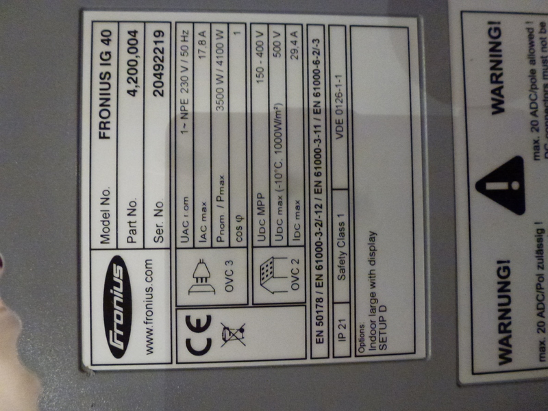 Inverter - Fronius - IG 40 - Micro - Secondsol