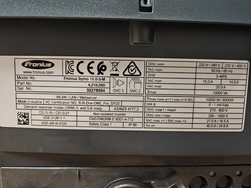 Inverter - Fronius - FRONIUS Symo 10.0-3-M - Micro - Secondsol