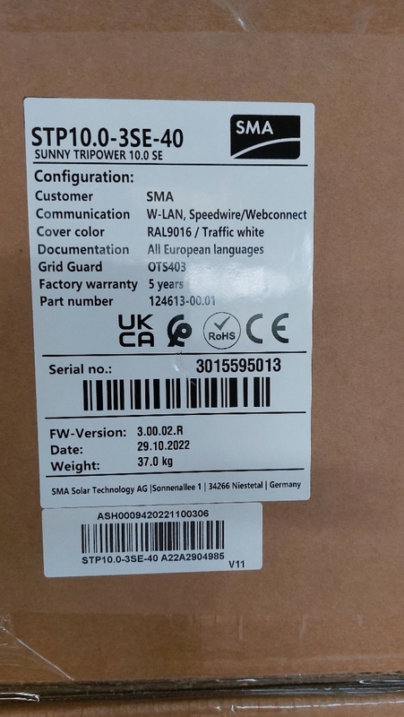 Inverter - SMA - STP 10.0-3SE-40 - String - Secondsol