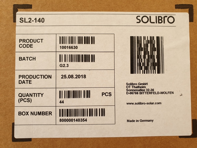 Solar Panel - Solibro - SL2-140 G2.3 ungerahmt 140Wp - 140Wp - CIS ...