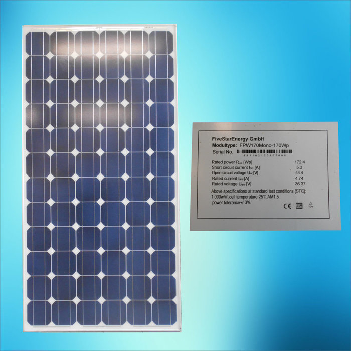 Solar Panel - FiveStarEnergy - 1 Stück 170 Watt FPW170Mono-170Wp ...
