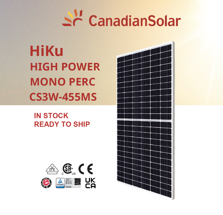 Solar Panel - Canadian Solar - HiKu CS3W-455MS - 455Wp - Mono - Secondsol