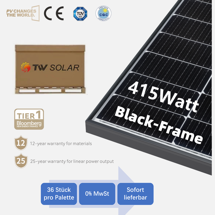 Solar Panel - TW Solar - TH415MAP-M10-108-H - 415Wp - Mono - Secondsol