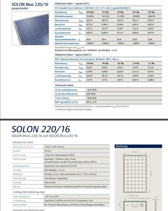 Solar Panel - SOLON - Solon blue 220/16 260 Wp - 260Wp - Poly - Secondsol
