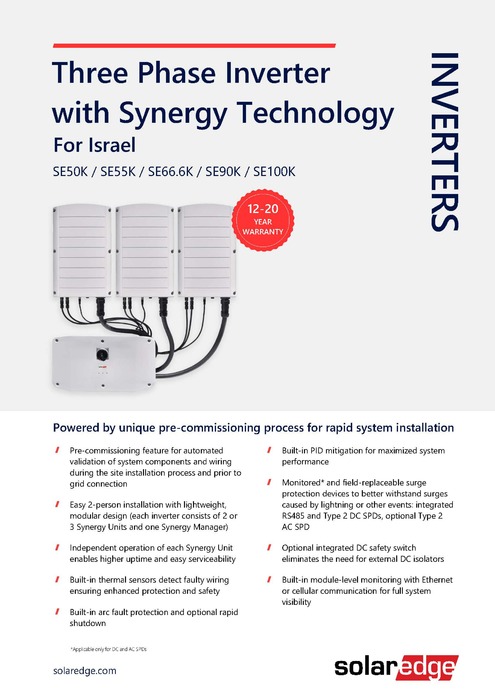 Inverter - SolarEdge - SE50K - SET WITH 2x SESUK UNITS - String - Secondsol