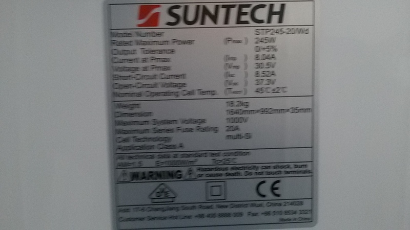 Solar Panel - Suntech - STP245-20/Wd - 245Wp - Poly - Secondsol