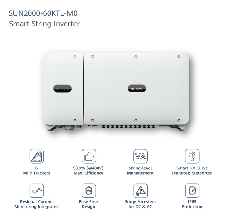 Inverter - Huawei - SUN2000-60KTL-M0 Smart String Inverter HuaWei inverter - String - Secondsol
