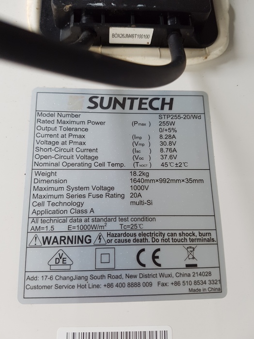 Solar Panel - Suntech - STP250-20/Wd - 250Wp - Poly - Secondsol