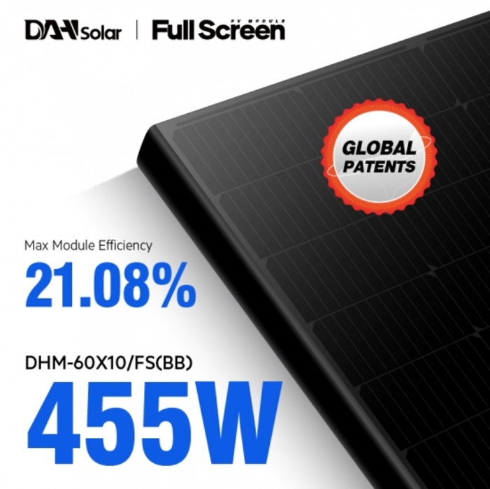 Solar Panel - DAH SOLAR - Mono 455 Full Screen Full Black Tier 1 High ...