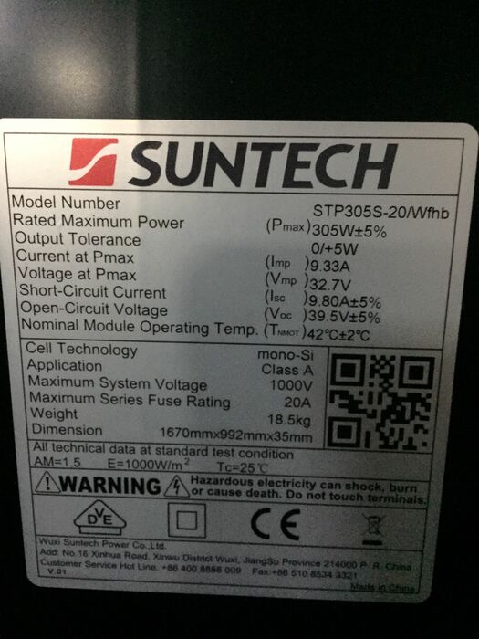 Solar Panel - Suntech - STP305S-20/Wfhb black 305Wp - 305Wp - Mono ...