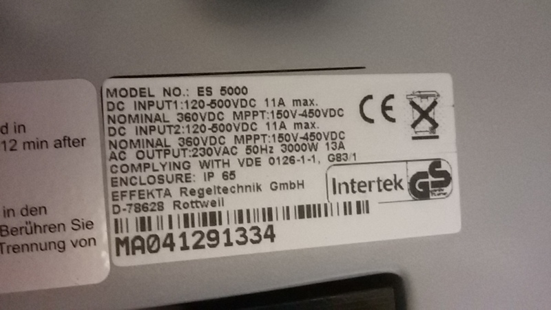 Inverter - Effekta - ES 5000 - 3000W - String - Secondsol