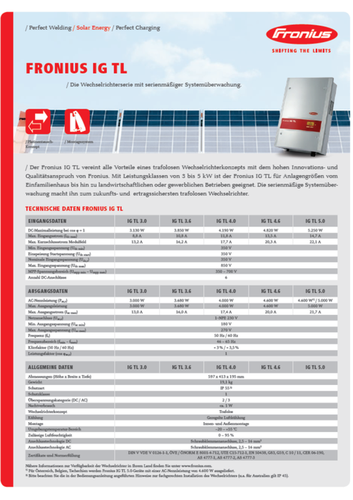 Inverter - Fronius - IG TL 3.0 - String - Secondsol