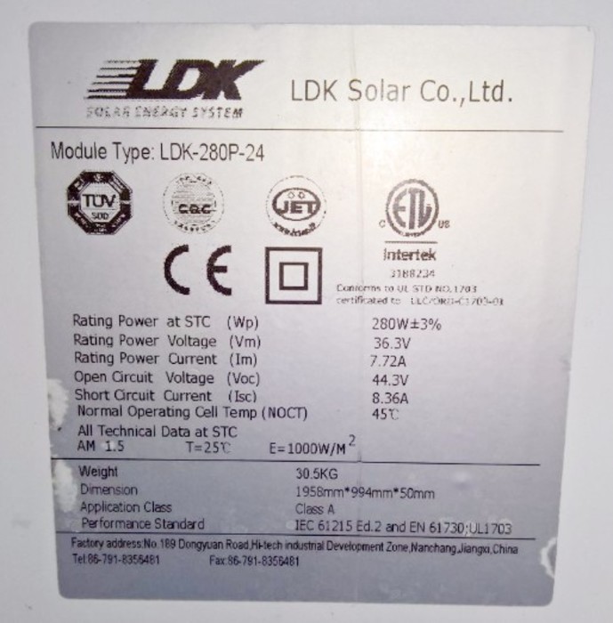Solar Panel - LDK - 50 pcs of LDK Polycrystalline 275Watt PV modules ...