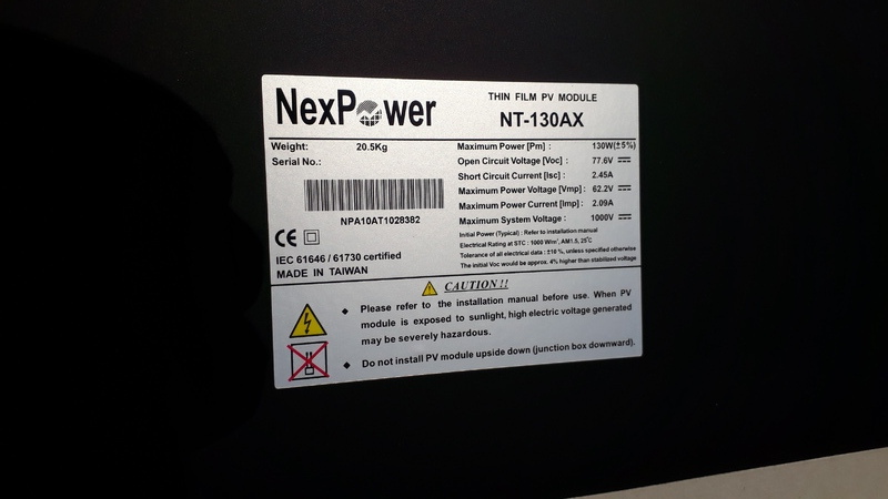 Solar Panel - NexPower - NT-130AX - 130Wp - a-Si - Secondsol
