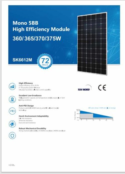 Solar Panel - AKCOME - SK6610P - 275 W - 60 CELLS - POLY 5BB MODULE ...