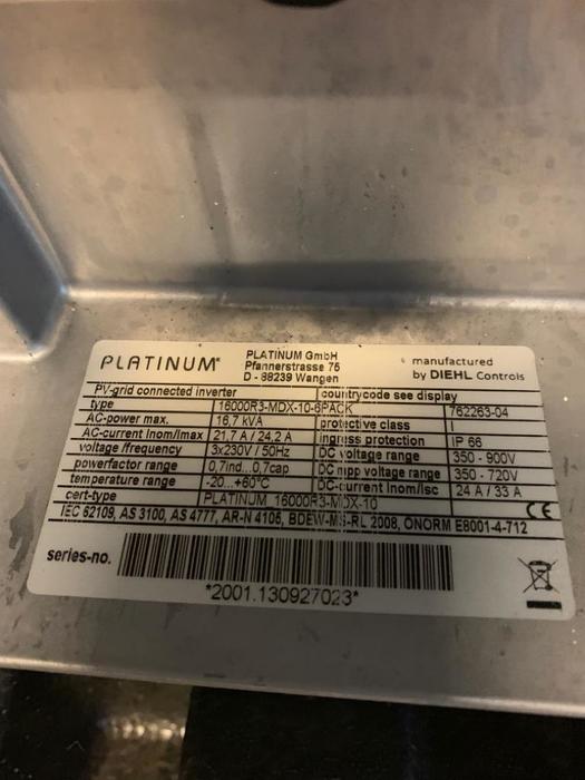 Inverter - Diehl - 16000R3-MDX-10-6PACK - String - Secondsol