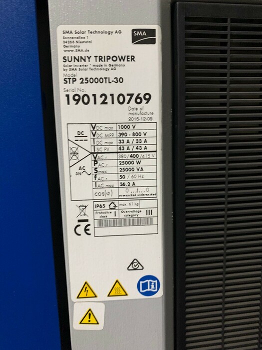 Inverter - SMA - Sunny Tripower 25000TL-30 - Stringa - Secondsol
