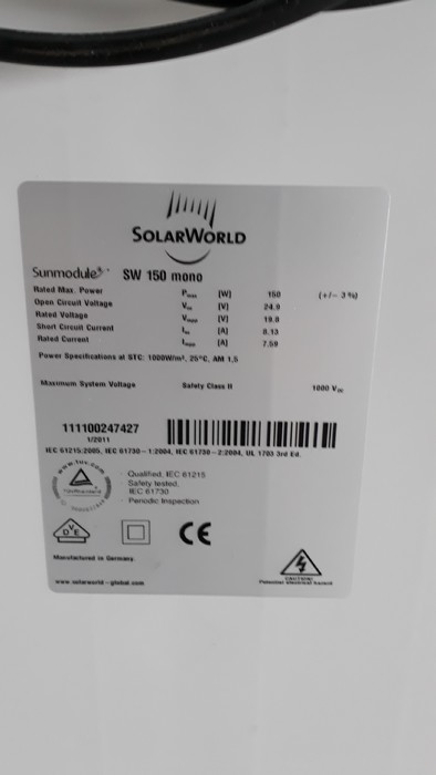 Zonnepanelen - Solarworld - SW Plus 150 compact mono Laminate black ...