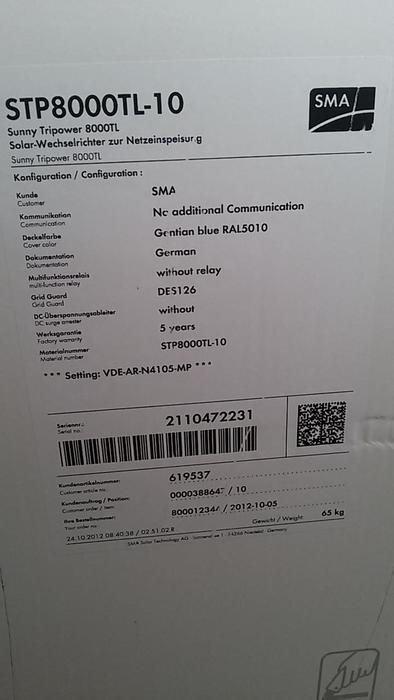 Omvormers - SMA - STP 8000 TL-10 - String - Secondsol