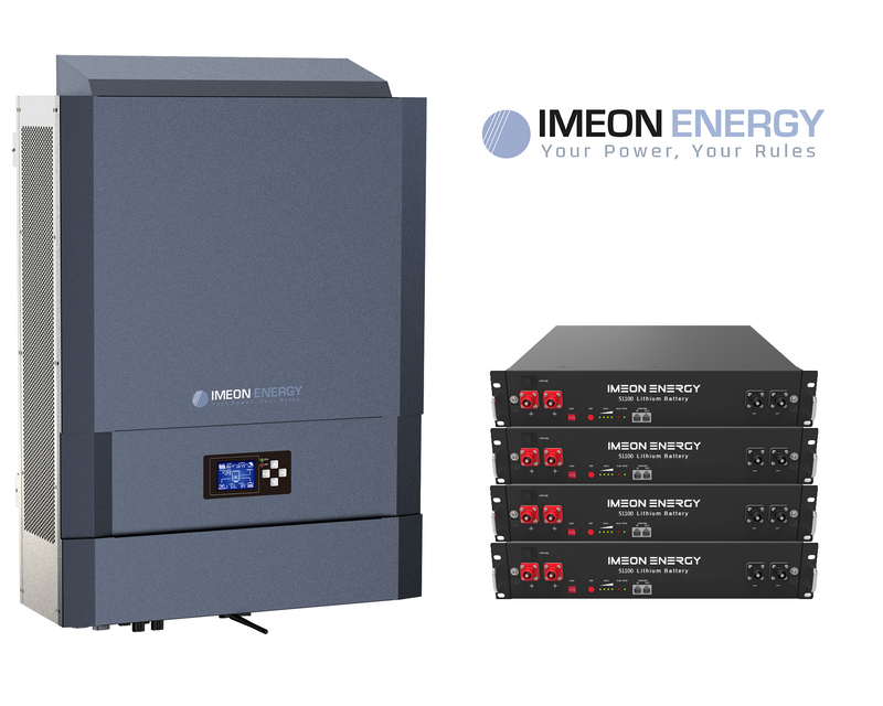 Omvormers - IMEON ENERGY - Kit - IMEON 9kW Hybrid-Wechselrichter und 20.4kWh Lithiumbatterie ...