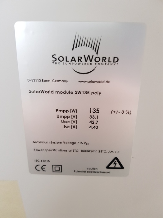 Zonnepanelen - Solarworld - SW 135 poly - 135Wp - 135Wp - Poly - Secondsol