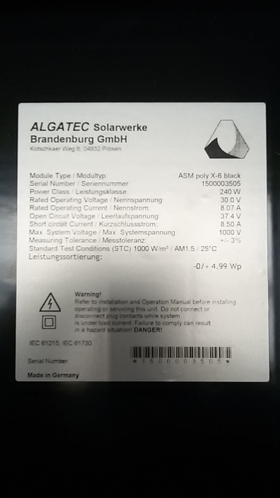 Zonnepanelen - Scheuten Solar - Multisol P6-60 240Wp black - 240Wp ...